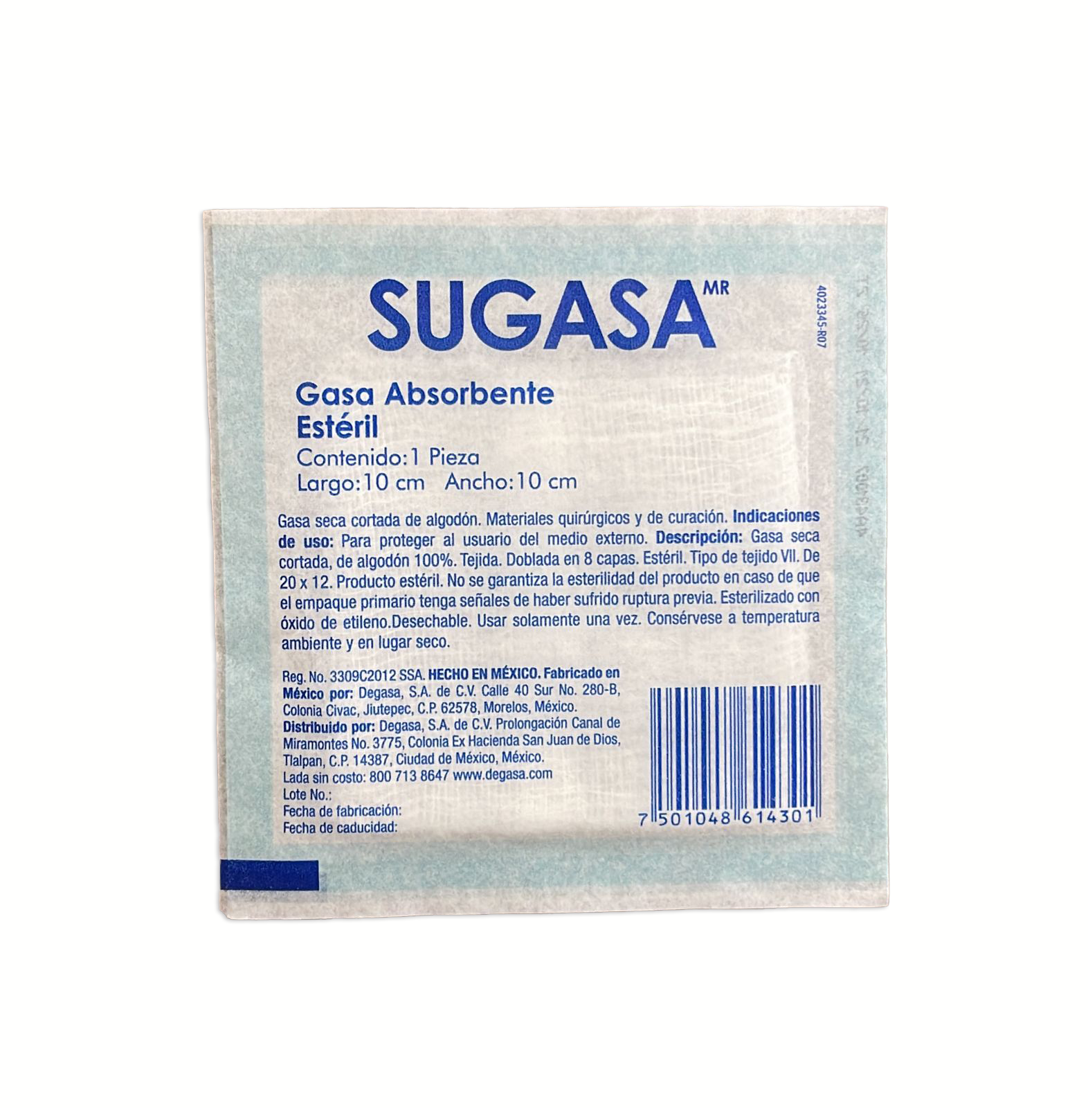 GASA ESTERIL 10X10 PZ SUGASA T – Human Haim